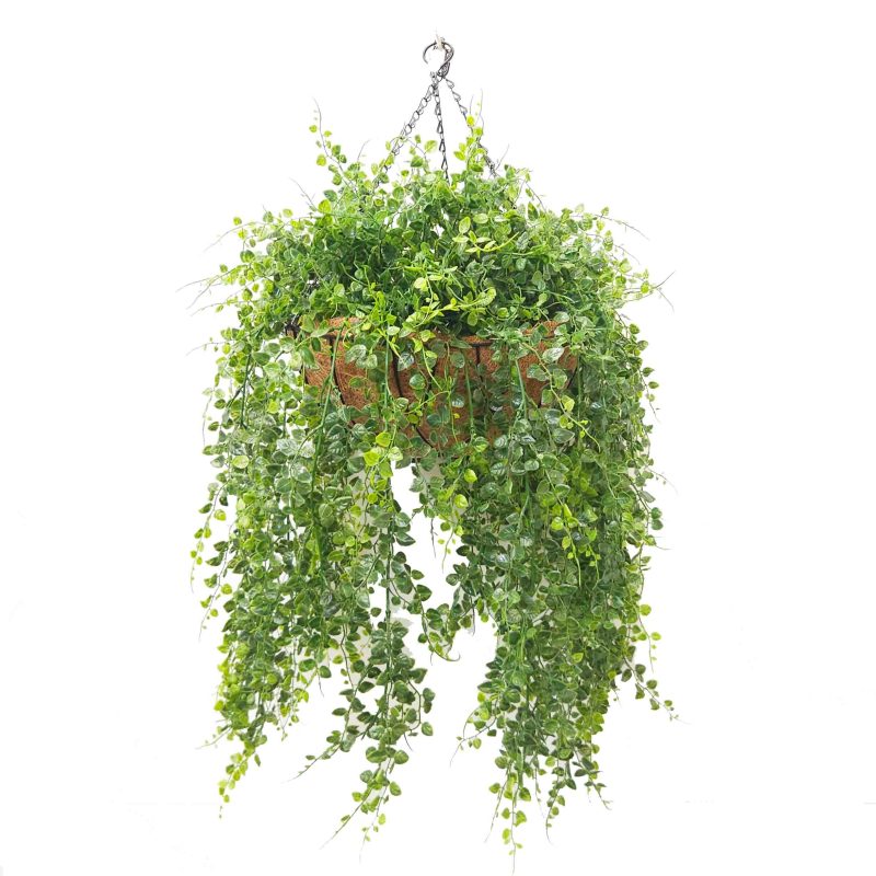 Artificial Maiden Hair Fern Hanging Basket 70cm UV Stabilised